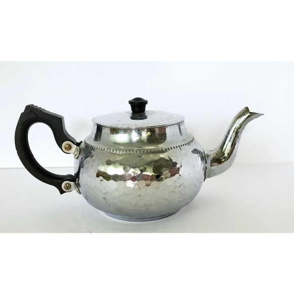 Sona Chrome | Kitchen | Vintage Sona Chrome Hammered Aluminum Teapot ...